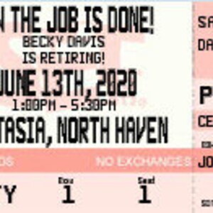 Retirement Party Ticket Invitations- Authentic & Personalized- QTY 20 ...