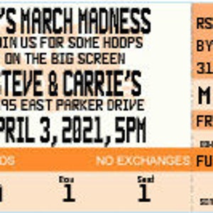 March Madness Ticket Invitations- Authentic & Personalized- QTY 20 - Etsy
