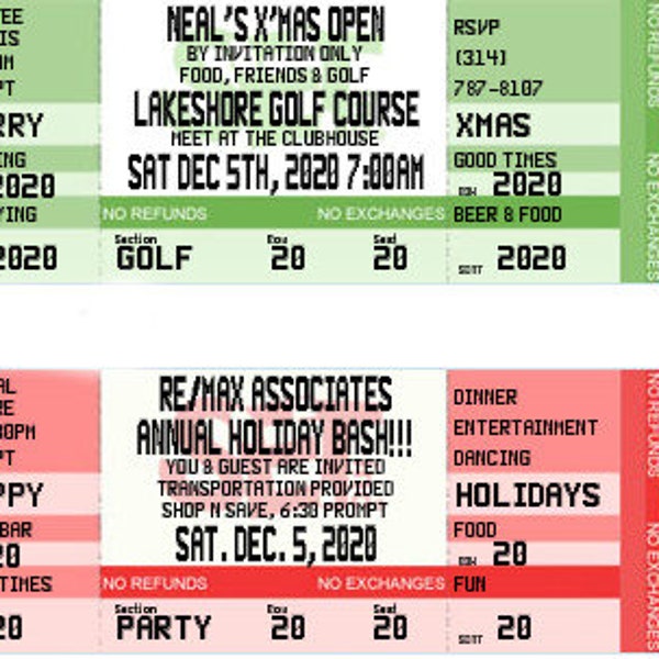Retirement Party Ticket Invitations Authentic & Personalized QTY 20 - Etsy