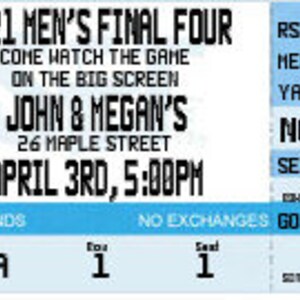 March Madness Ticket Invitations- Authentic & Personalized- QTY 20 - Etsy