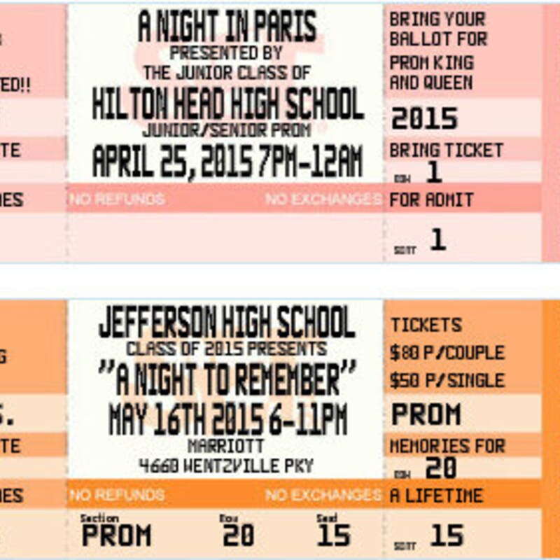 Prom Ticket - Etsy