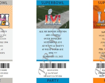 Super Bowl Ticket Invitations - Etsy