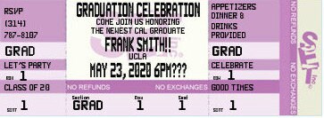 Graduation Party Ticket Invitations Authentic & Personalized - Etsy