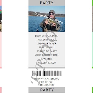 Retirement Photo Ticket Invitations- Authentic & Personalized - QTY 20 ...