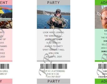 Retirement Party Ticket Invitations Authentic & Personalized QTY 20 - Etsy