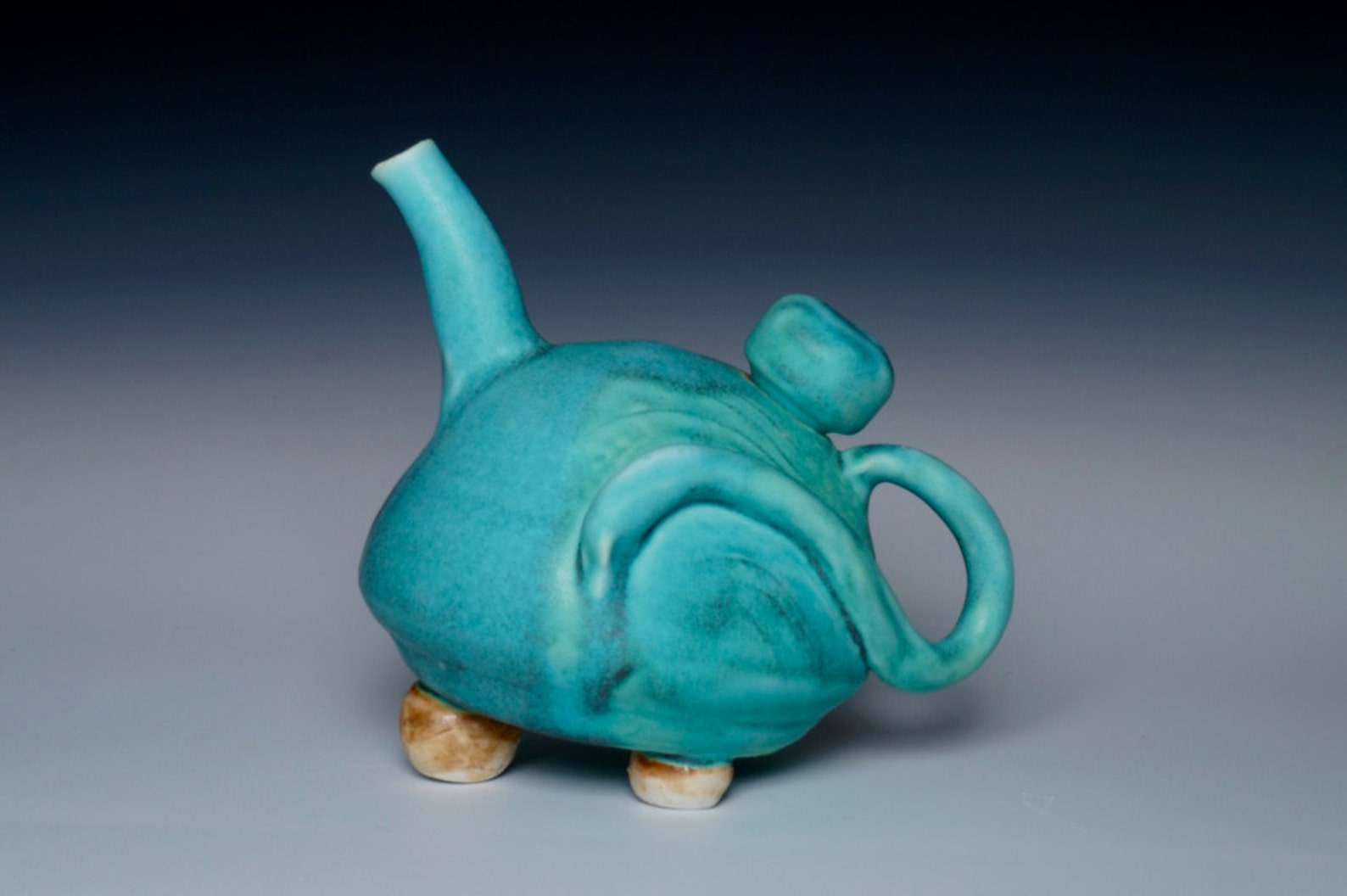 Handmade Porcelain Turquoise Teapot, Blue Teapot, Lady Teapot, Lady ...