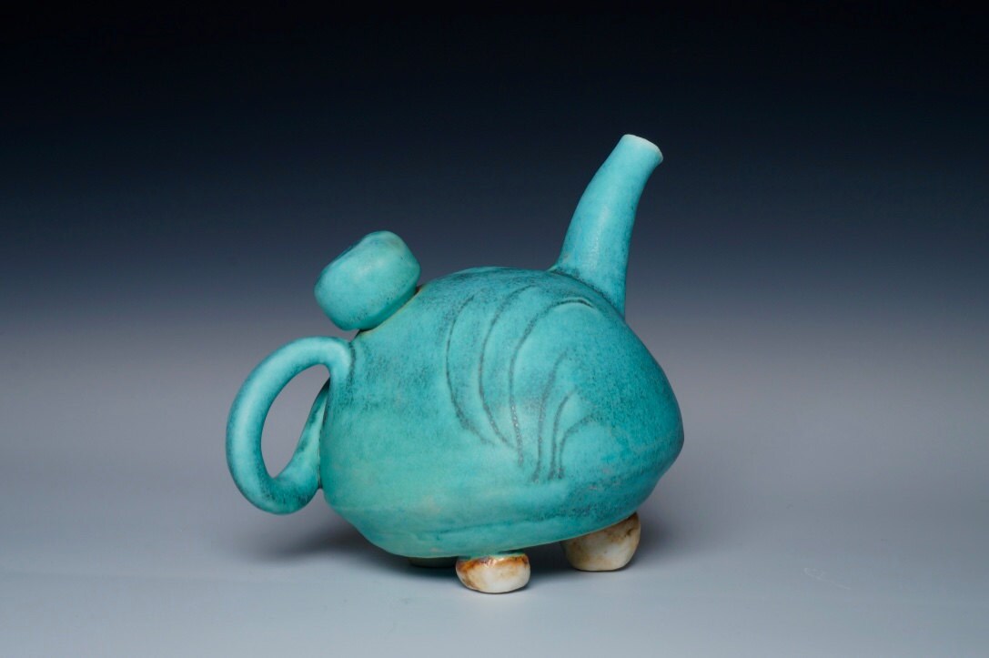 Handmade Porcelain Turquoise Teapot, Blue Teapot, Lady Teapot, Lady ...