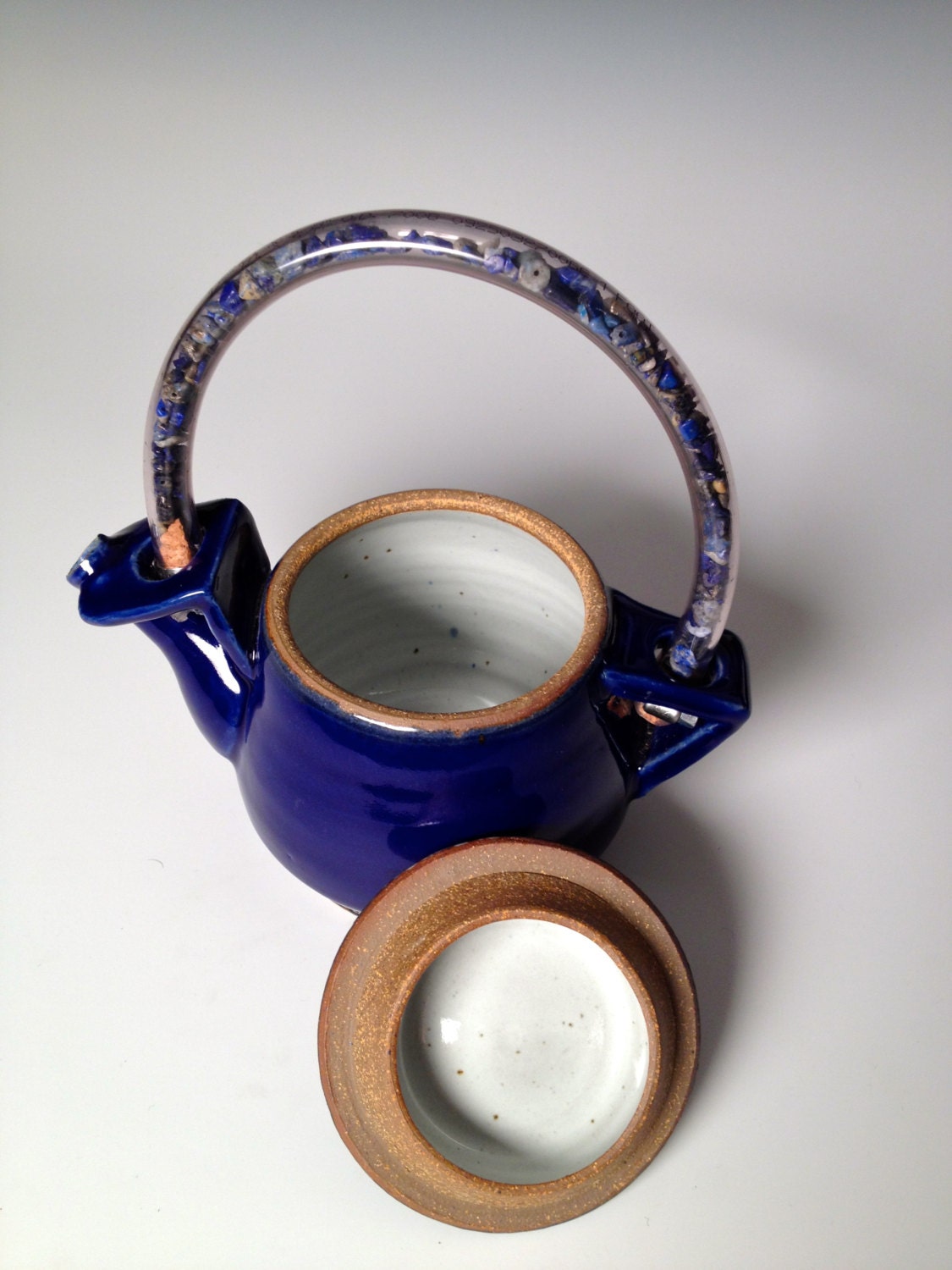 Handmade Blue Ceramic Teapot, Teapot Lover Gift, Unique Handmade Teapot ...