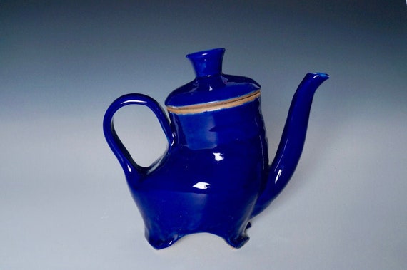 Electric Blue Dancing Handmade Stoneware Teapots - Etsy