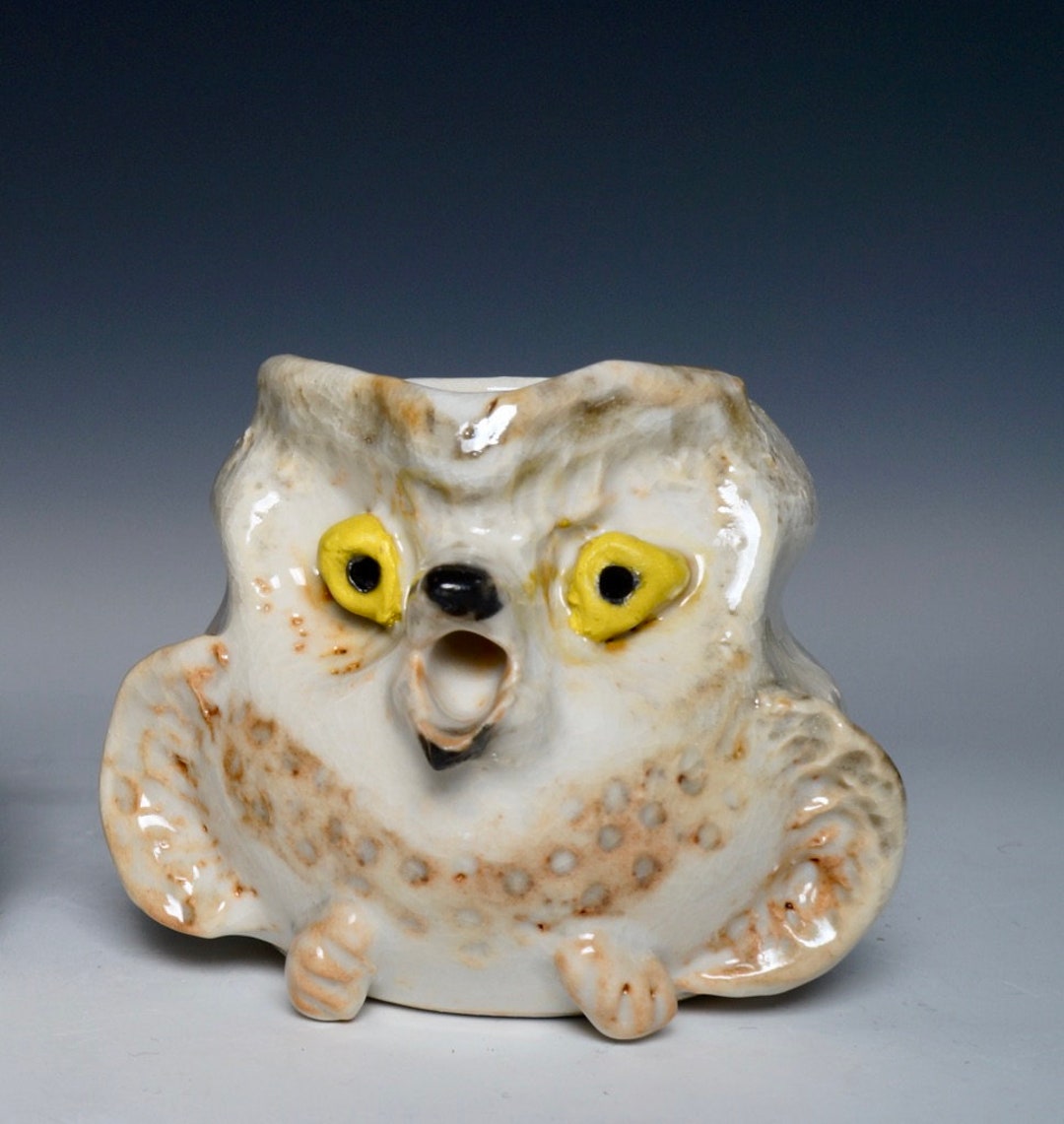 Handmade Porcelain Owl Creamer, Porcelain Owl Pitcher, Handmade Ceramic ...