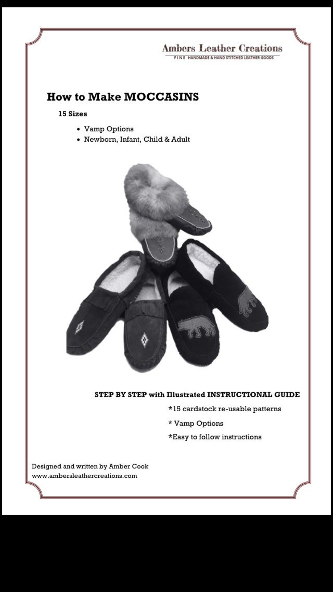 How to Make Moccasins ~ Step by Step Instructional Guide Easy Reusable ...