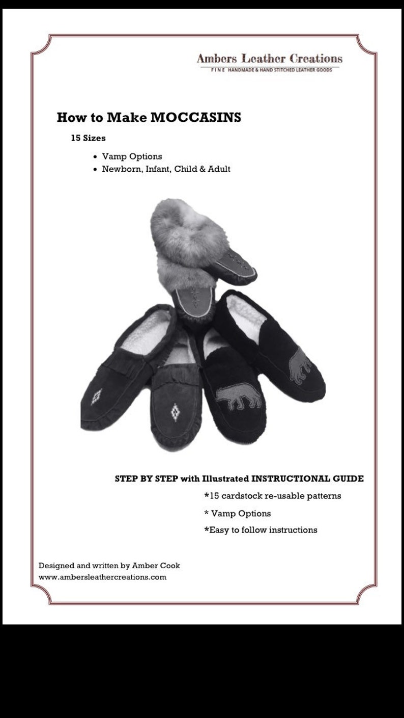 How to Make Moccasins ~ Step by Step Instructional Guide Easy Reusable ...