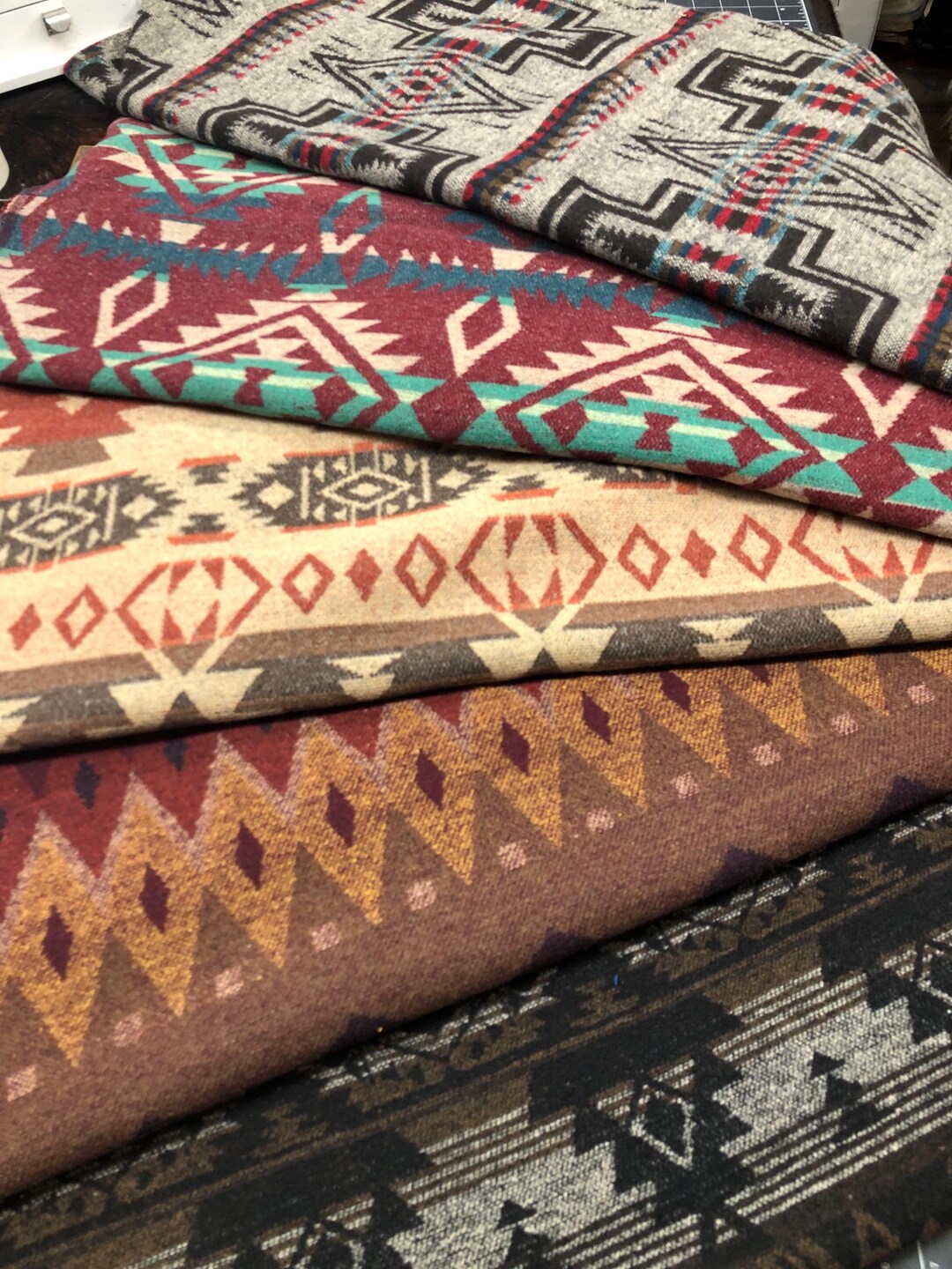 Southwestern Aztec Wool Blend Fabric - Etsy