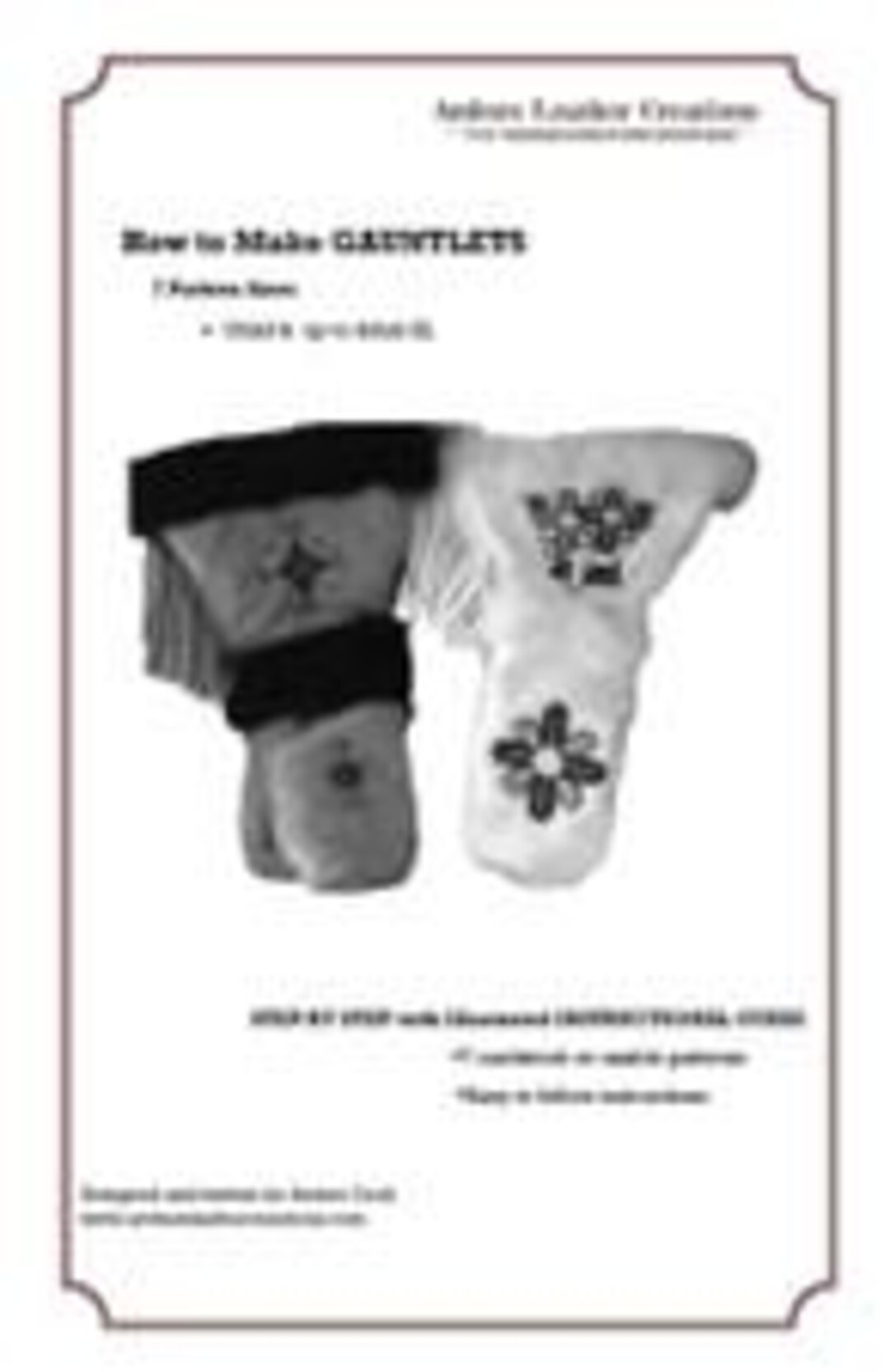 Digital PDF Digital Gauntlet Pattern Book (11 X 17 Paper) - Etsy