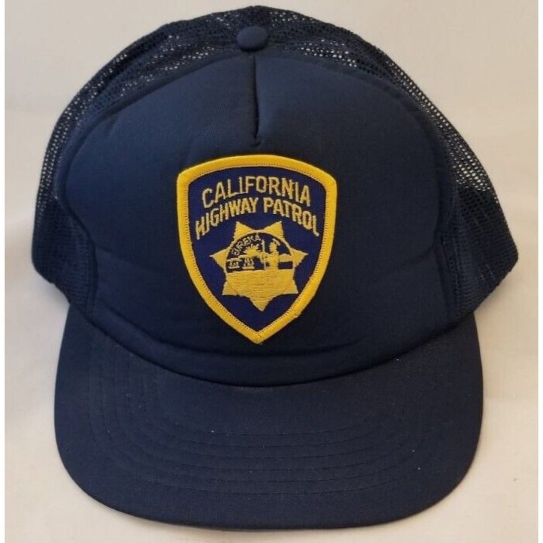 Vintage 1990's California Highway Patrol Trucker Hat Snapback Cap Navy ...