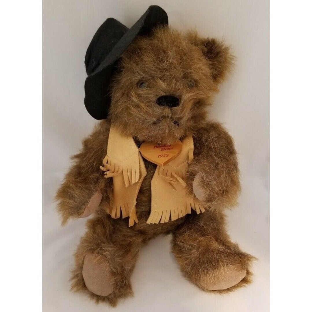 Vintage 1983 BEARLING BEARS Bearly A. Cowbear Handmade 16" Jointed ...