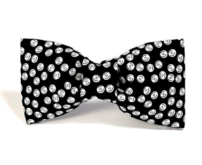 The 'dapper Dots' Black Polka Dots Pet Bow Tie, Cotton Collar Accessory ...