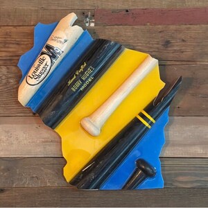 Iowa Baseball Bat Wall Art | Upcycled Baseball Bats | Custom Epoxy ...