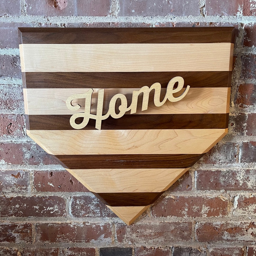 Baseball HOME Plate Wall Art | Custom Family or Team Name Wall Hanging ...