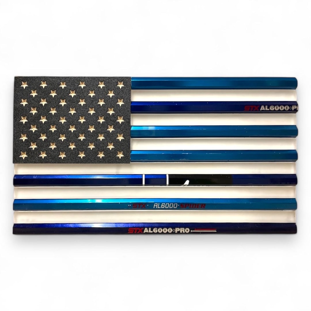 Lacrosse Stick American Flag | Blue Upcycled LAX Sticks + Frosted ...