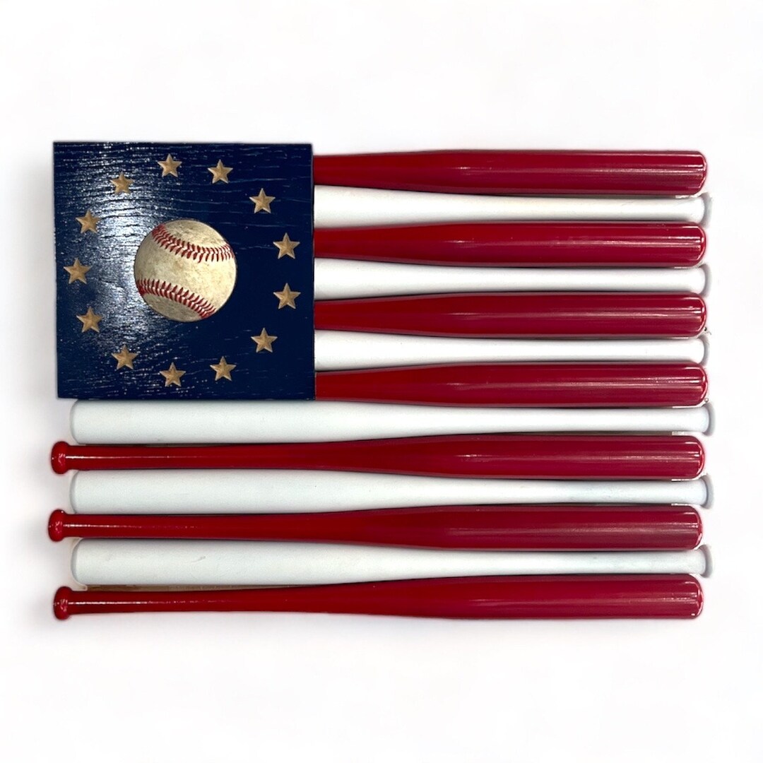 Baseball Bat American Flag Wall Art Mini Baseball Bat Stripes Upcycled ...