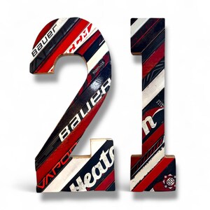 Custom Hockey Numbers or Letters Wall Sign | Salvaged Hockey Sticks ...