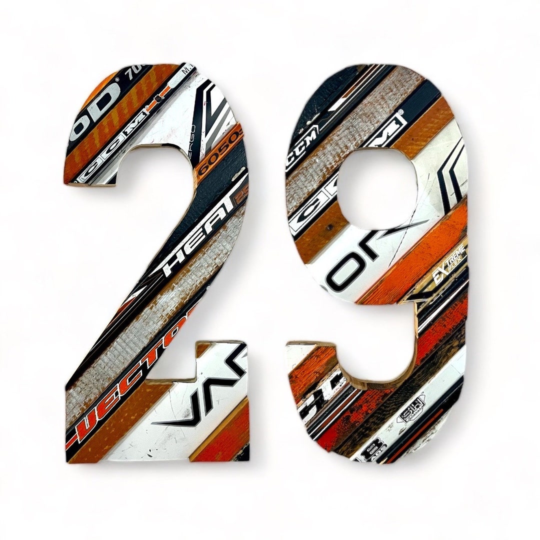 Custom Hockey Numbers or Letters Wall Sign | Salvaged Hockey Sticks ...