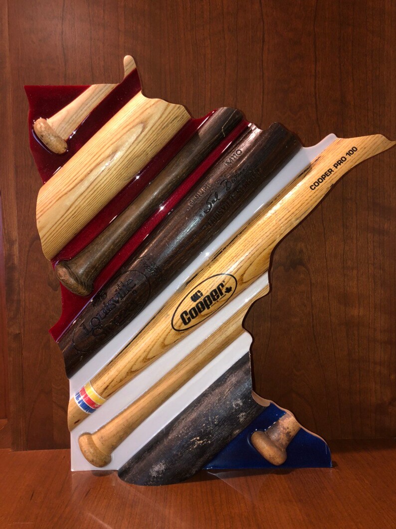 Minnesota Baseball Bat State Sign | Custom Resin/epoxy Colors, State ...