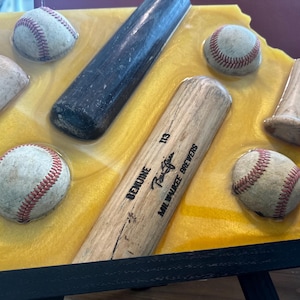 Iowa Baseball Bat Wall Art | Upcycled Baseball Bats | Custom Epoxy ...
