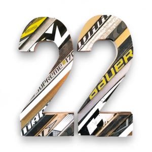 Custom Hockey Numbers or Letters Wall Sign | Salvaged Hockey Sticks ...