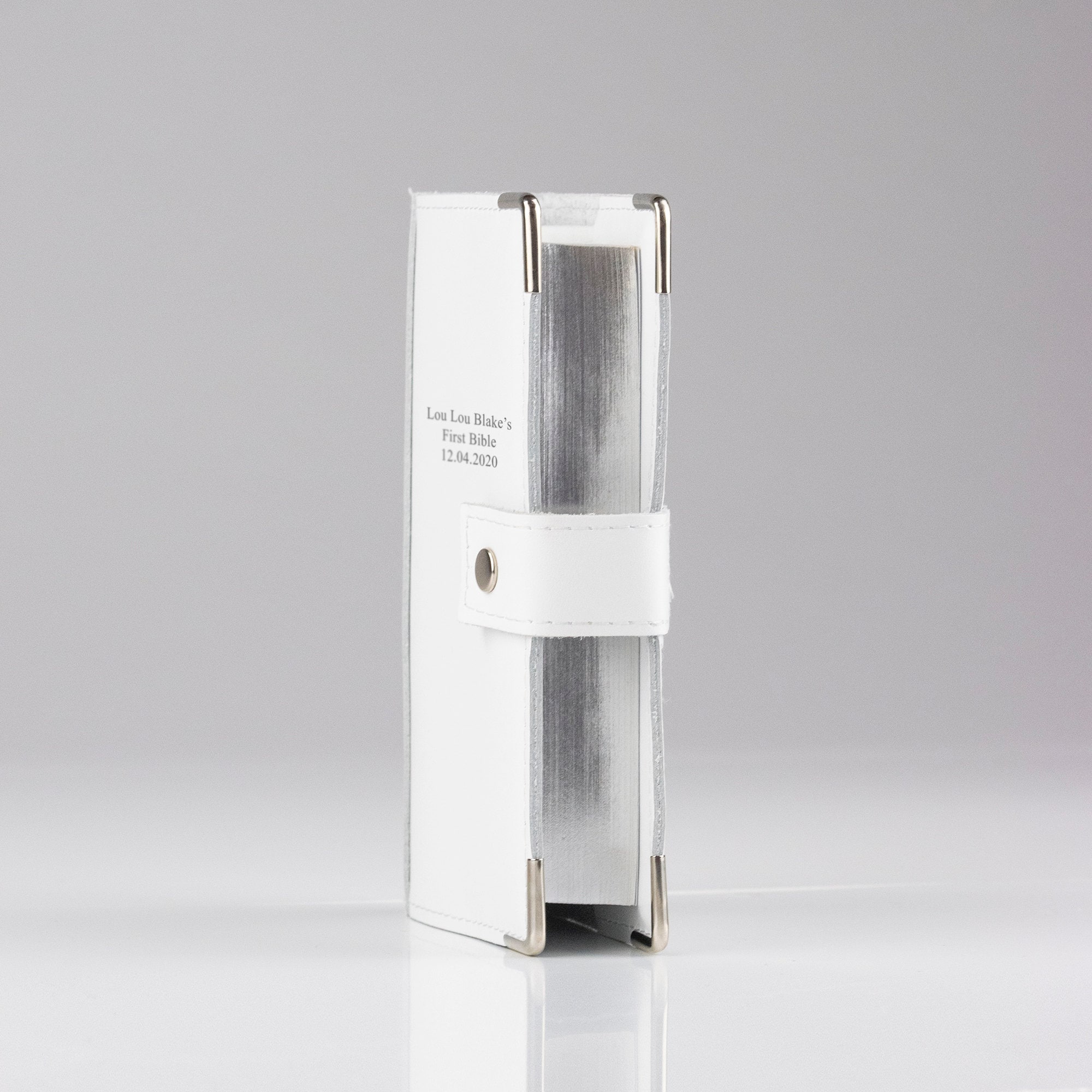 White Leather Bible Cover & KJV Bible or Christening Bible - Etsy UK