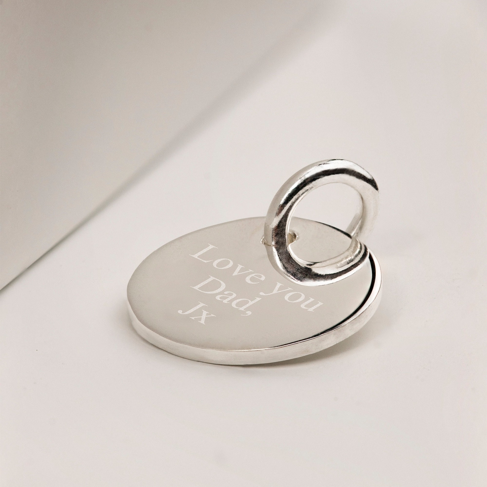 Engraved Sterling Silver Pendant | Personalized Initial, Message Charm ...
