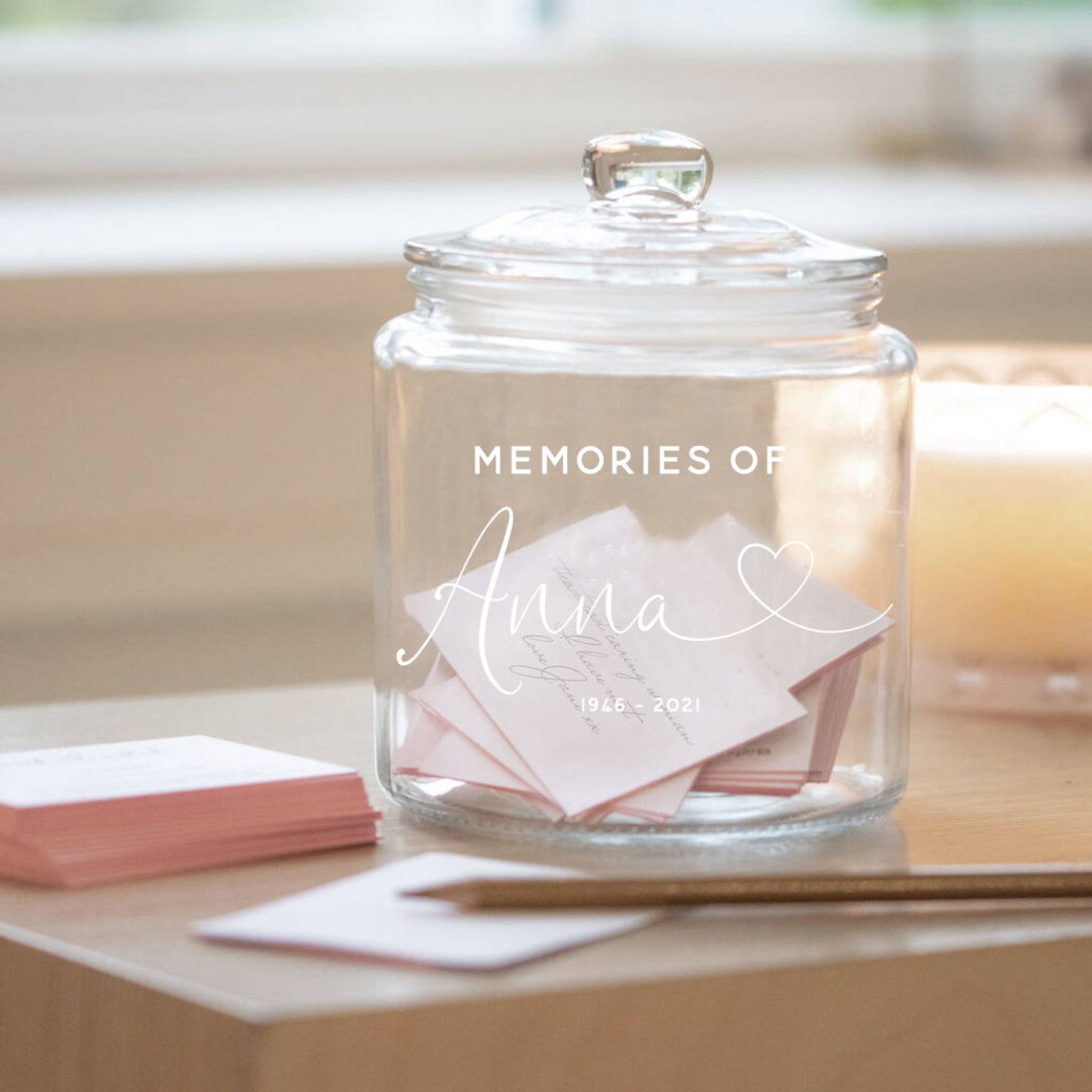 Special Memories Glass Condolence Jar, Funeral Glass Jar and Card Set ...