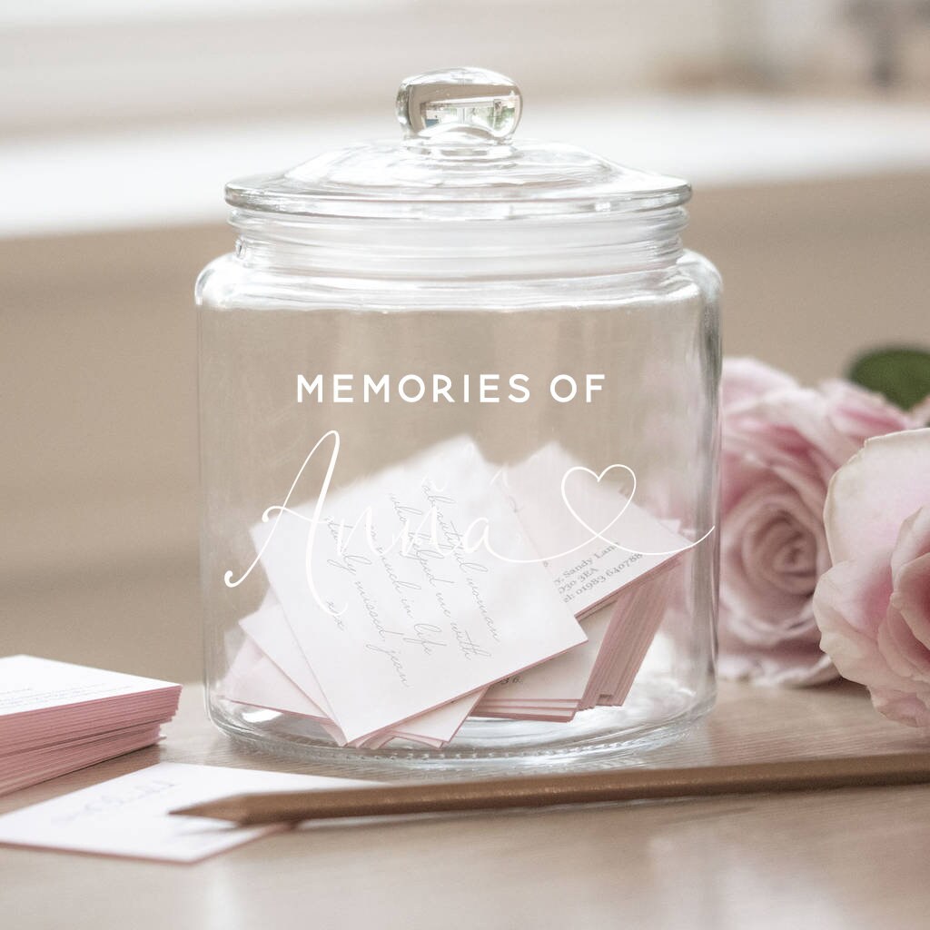 Special Memories Glass Condolence Jar Funeral Glass Jar and - Etsy UK