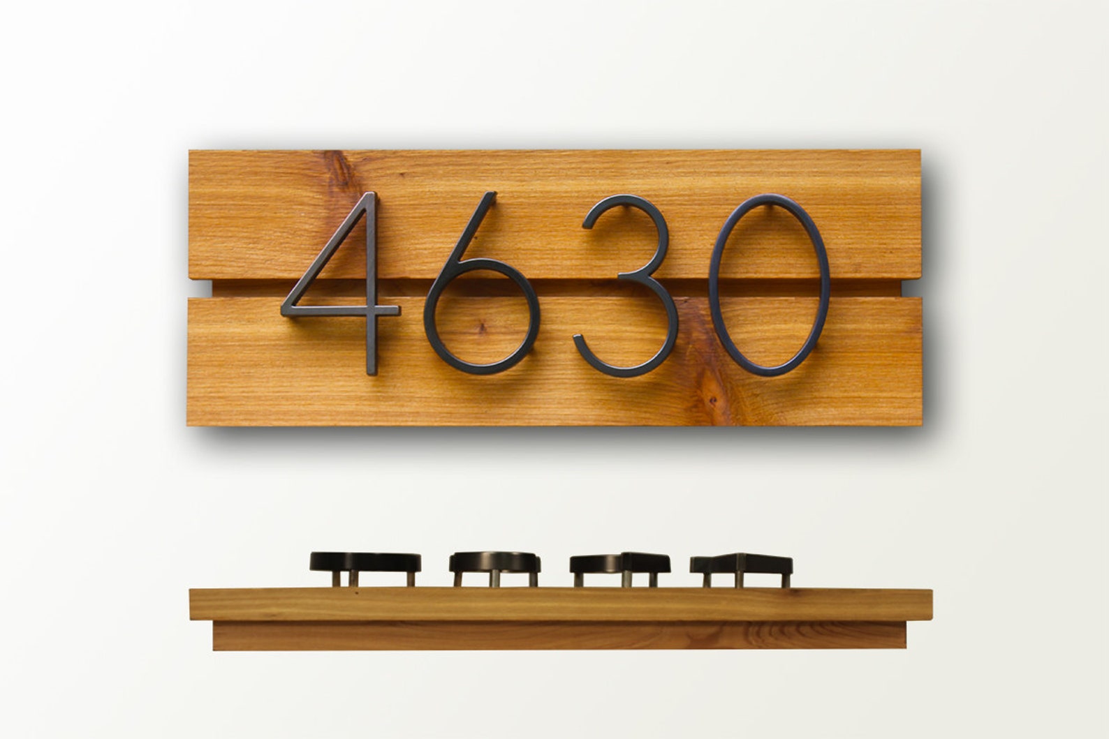 Modern House Numbers Natural Cedar - Etsy