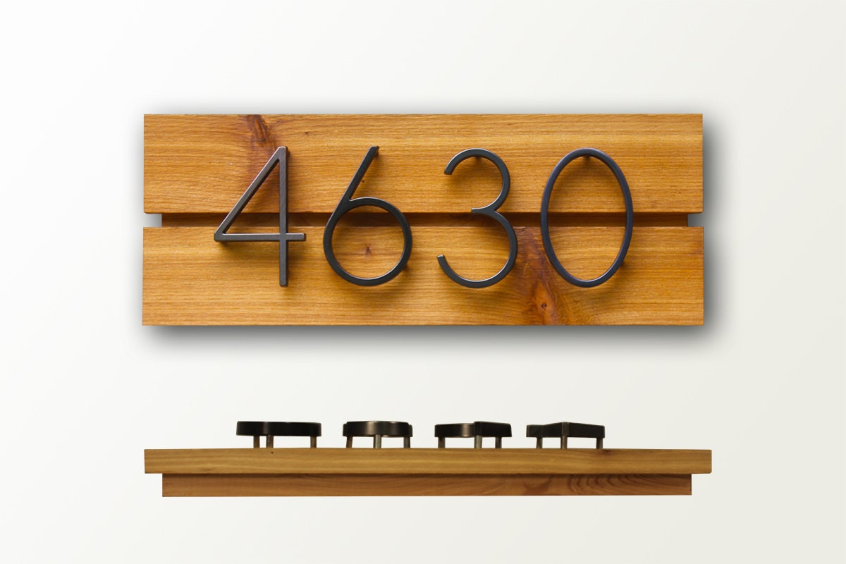 Modern House Numbers - Natural Cedar - Etsy