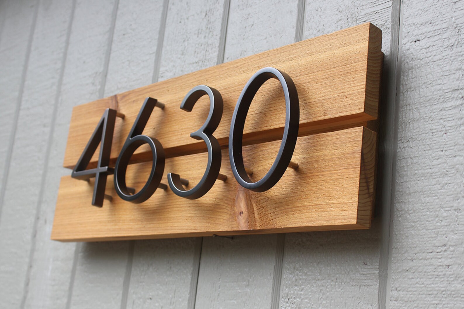 Modern House Numbers Natural Cedar - Etsy