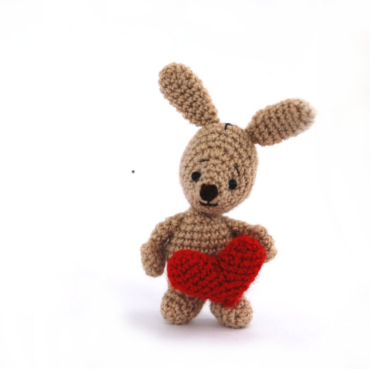SOME BUNNY LOVES You Bunny Plush With Crochet Heart Gift - Etsy