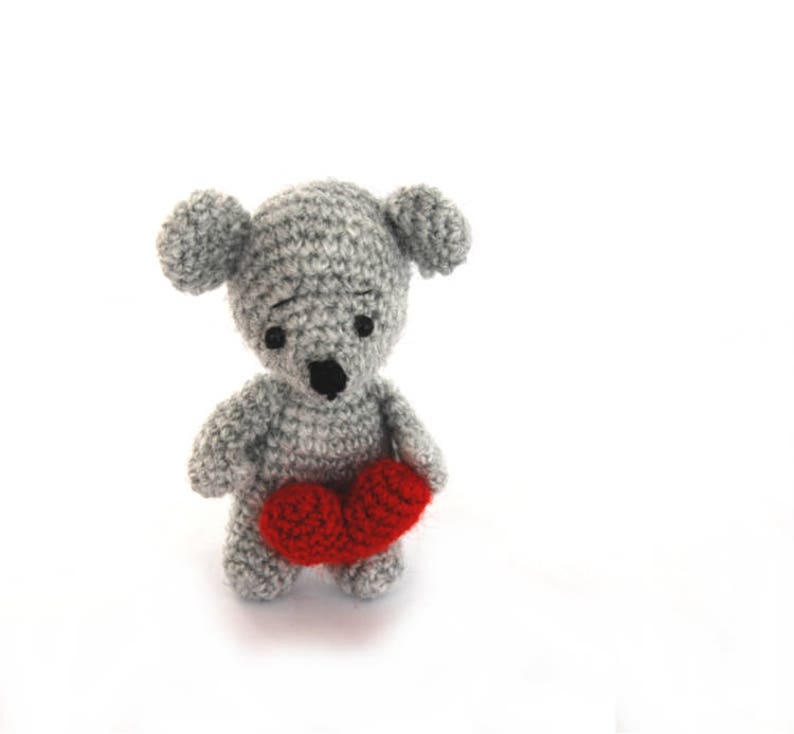 Mini MOUSE with Heart Love You Miniature Crochet Mouse Doll | Etsy