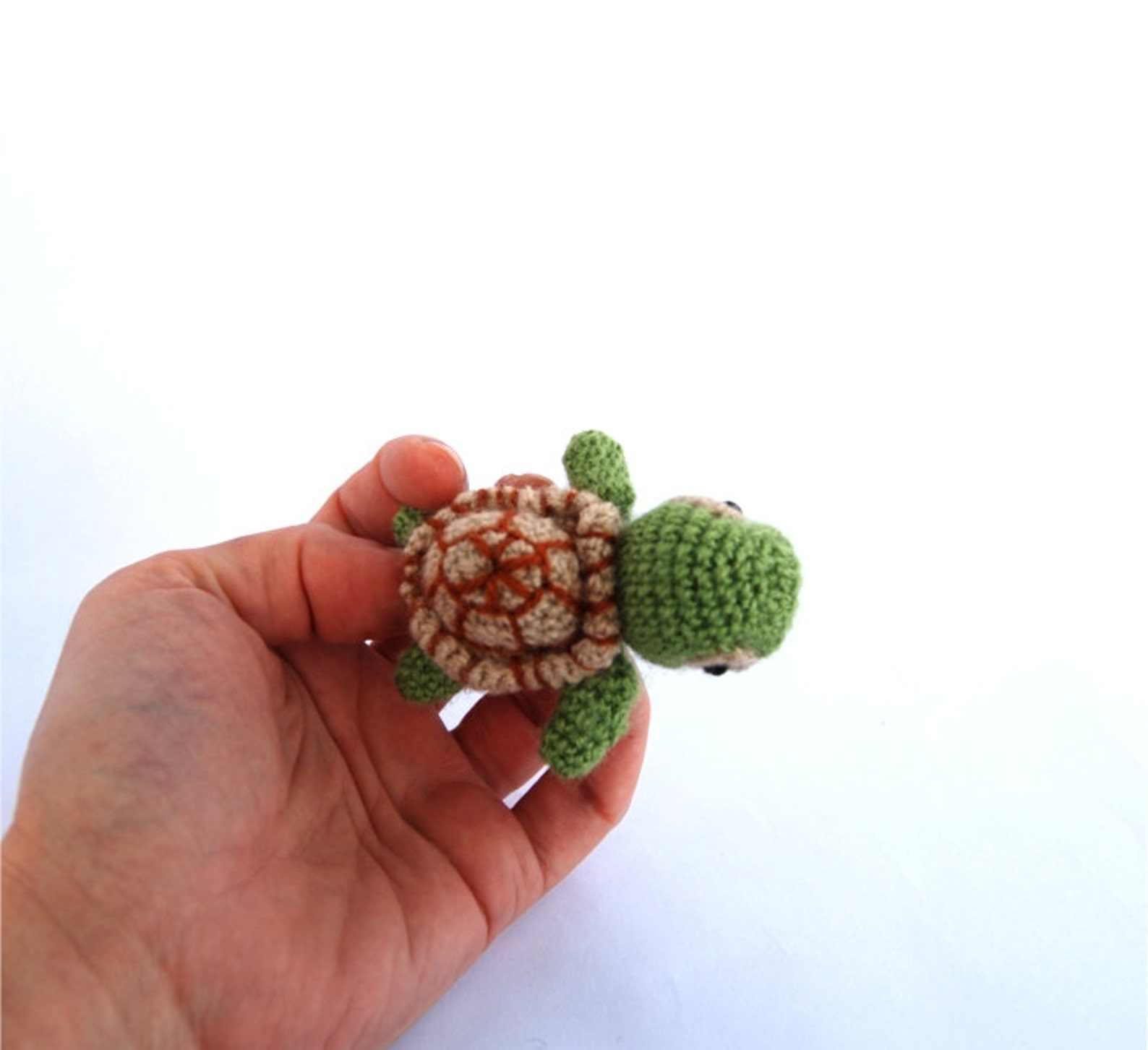 Crochet Mini Turtle, Amigurumi Miniature Turtle, Little Stuffed Tiny ...