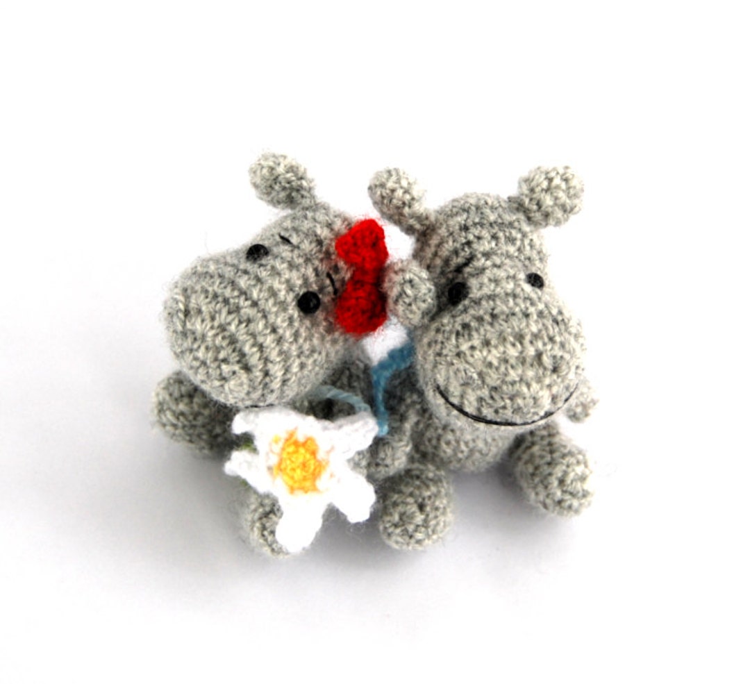 Miniature Hippopotamus Pair, Two of a Kind, Perfect Gift for Twins ...
