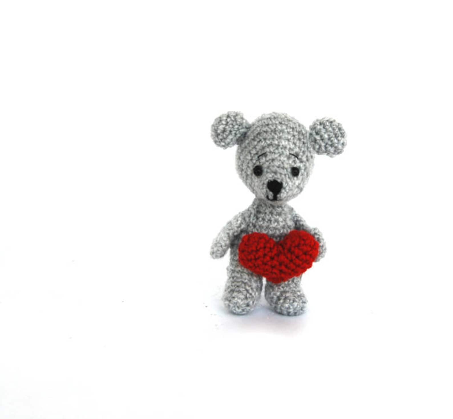 Mini MOUSE with Heart Love You Miniature Crochet Mouse Doll | Etsy