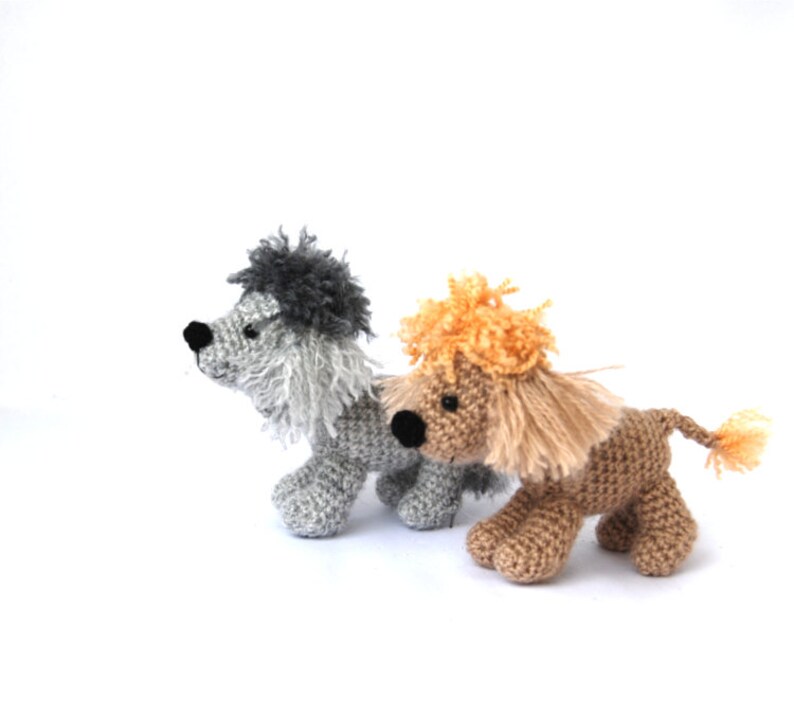 POODLE Crochet Doll, Silver Poodle and Champagne Poodle, Miniature Dog ...