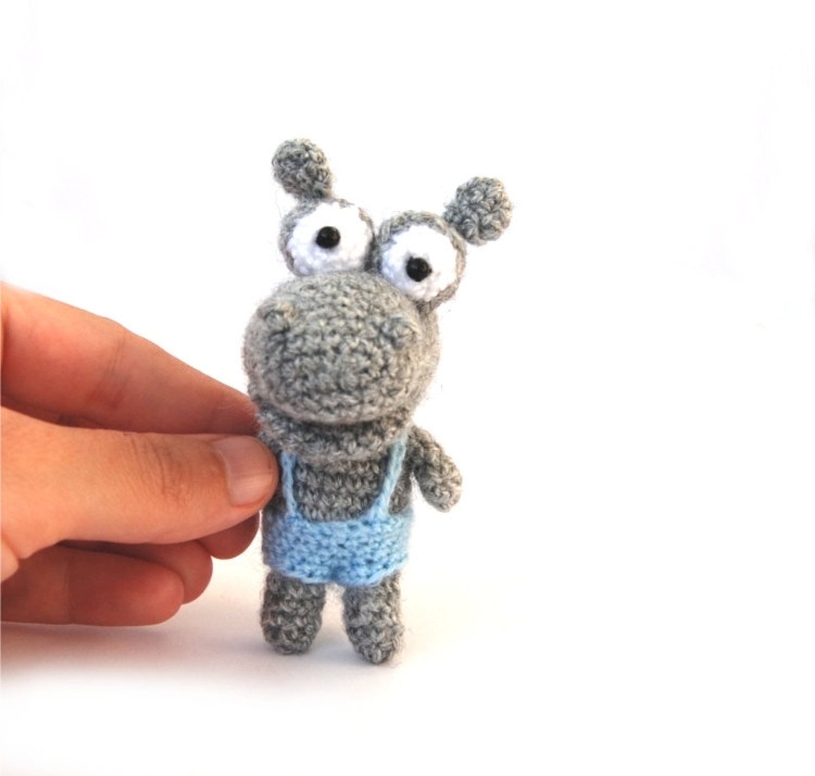 Miniature Hippopotamus, Tiny Hippo, Crocheted Hippopotamus Animal Toy ...