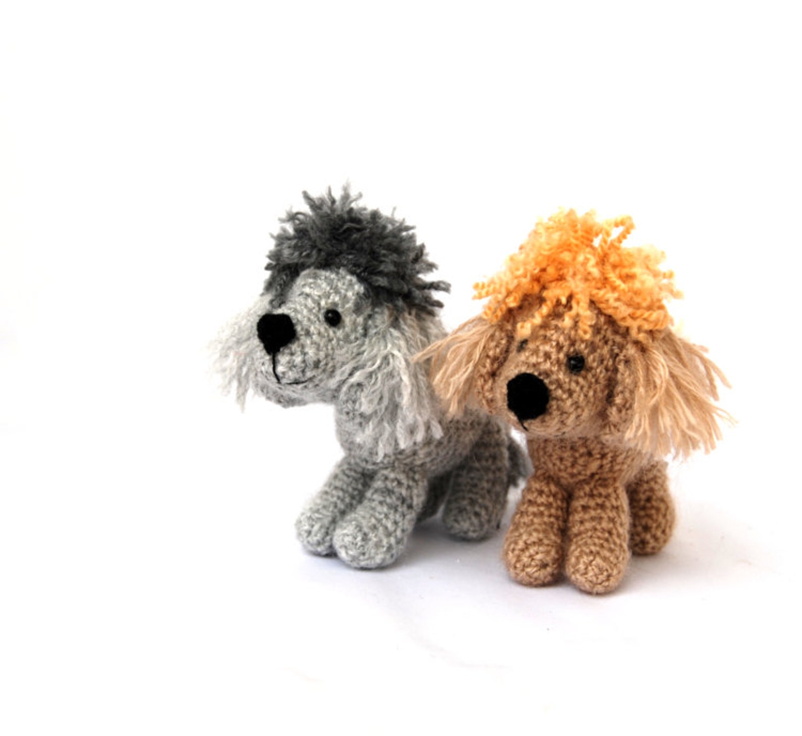 POODLE Crochet Doll, Silver Poodle and Champagne Poodle, Miniature Dog ...