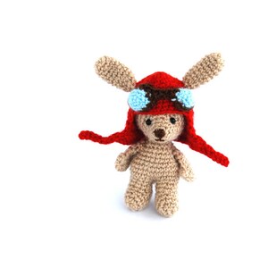 Amigurumi Rabbit, Crochet Small Toy, Aviator Bunny, Funny Gift for Boys ...
