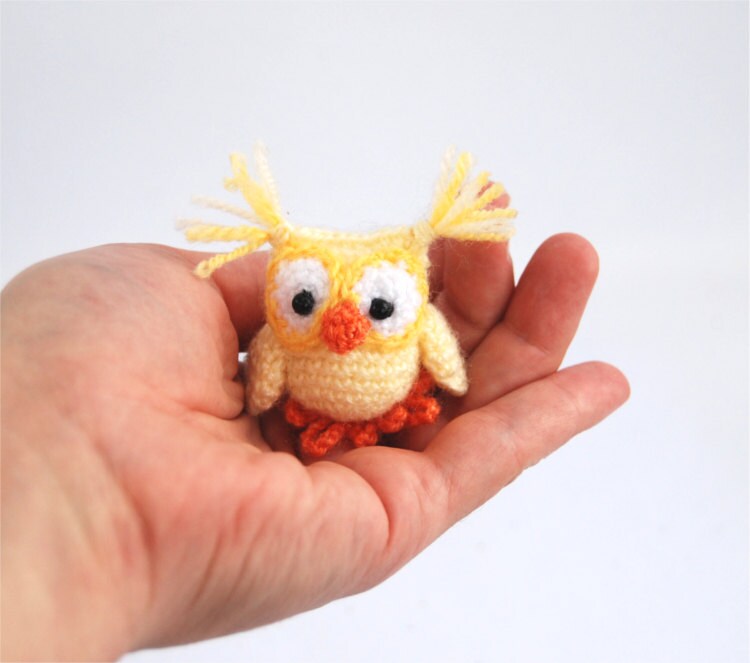 Miniature Crochet Owl to Decor Your Home, Amigurumi Little Owl, Stuffed ...