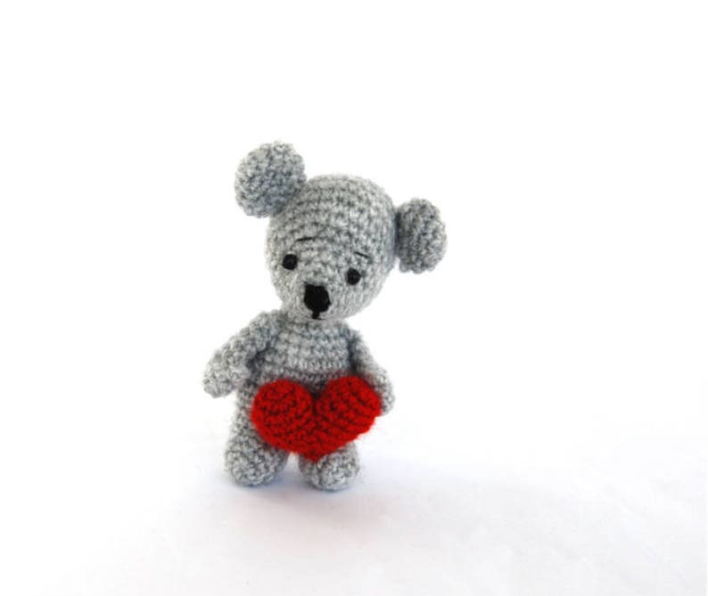 Mini MOUSE With Heart Love You Miniature Crochet Mouse Doll - Etsy