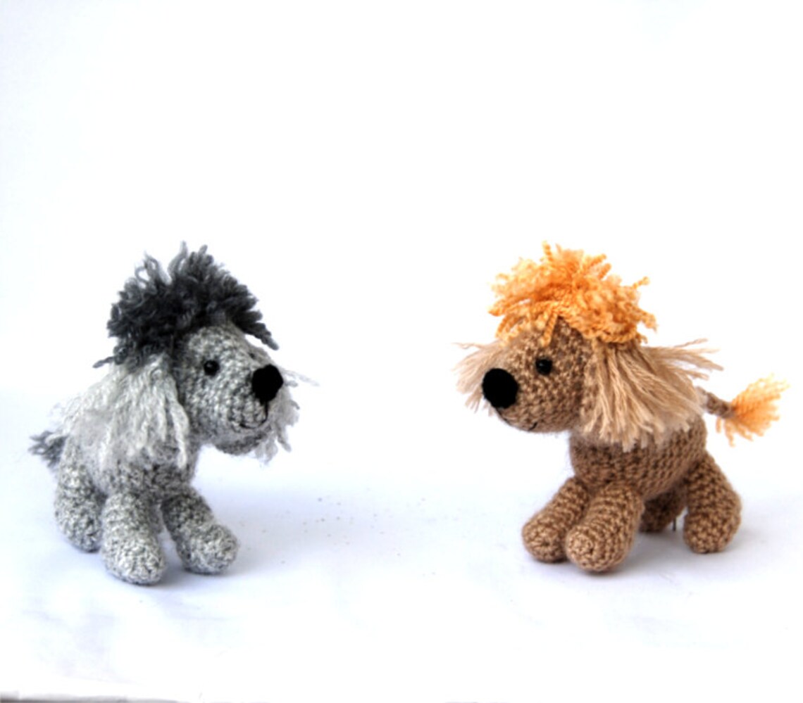 POODLE Crochet Doll, Silver Poodle and Champagne Poodle, Miniature Dog ...