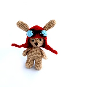 Amigurumi Rabbit, Crochet Small Toy, Aviator Bunny, Funny Gift for Boys ...